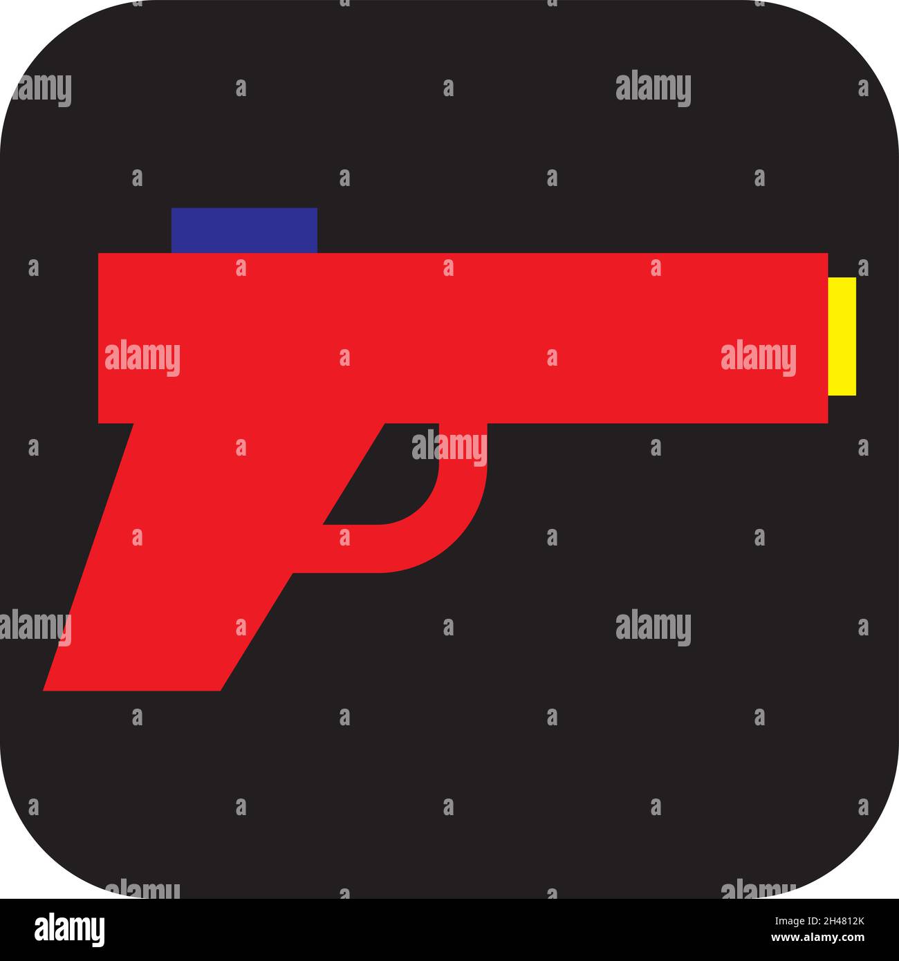 Small red police gun, illustration, vector, on a white background Stock ...