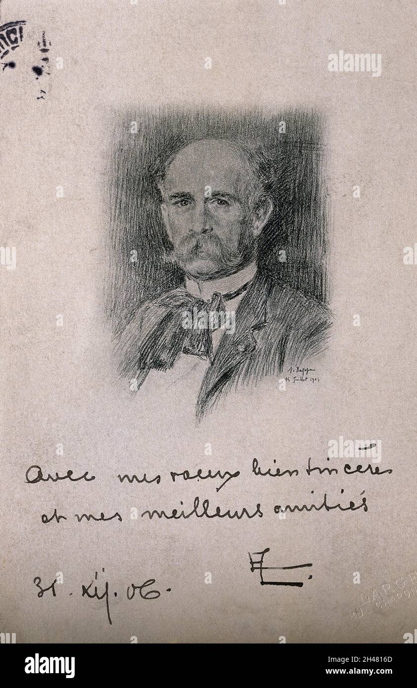 Edmond Landolt. Reproduction of drawing by Rappon, 1905 Stock Photo - Alamy