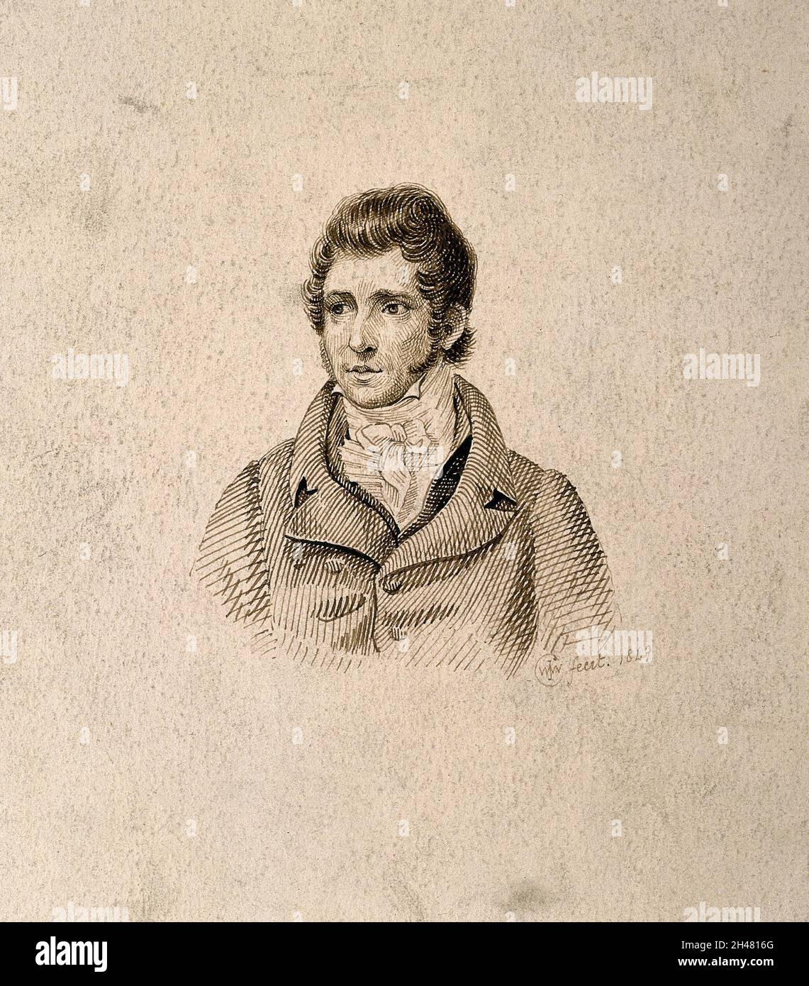 Joseph Arnold. Pen drawing by W. J. W., 1849 Stock Photo - Alamy