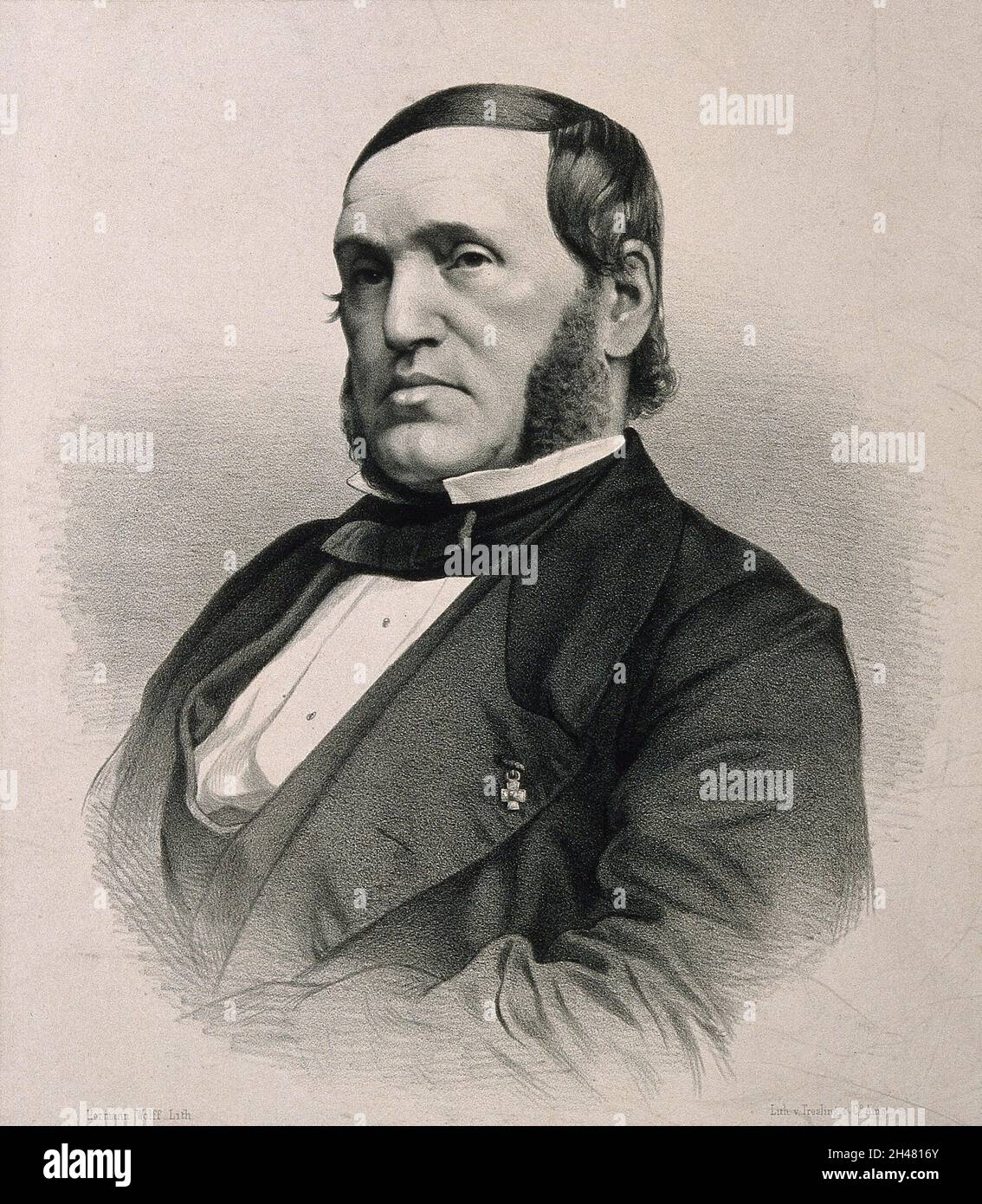 Samuel Sarphati. Lithograph by H. Wolff Stock Photo - Alamy
