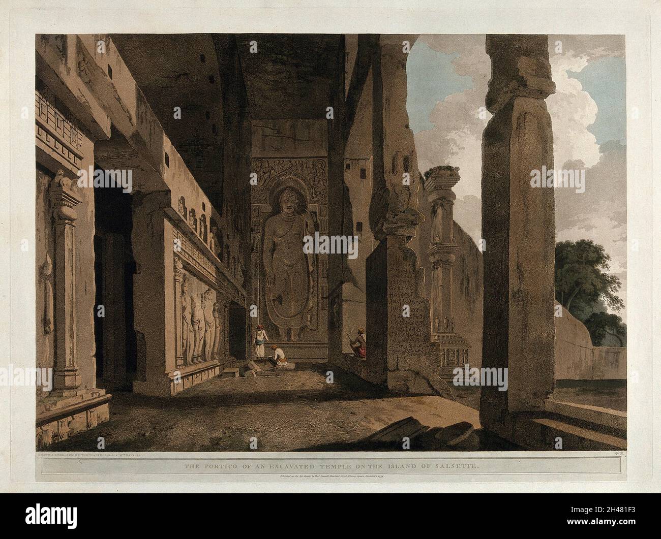 The entrance to the Great Chaitya Temple on the island of Salsette ...