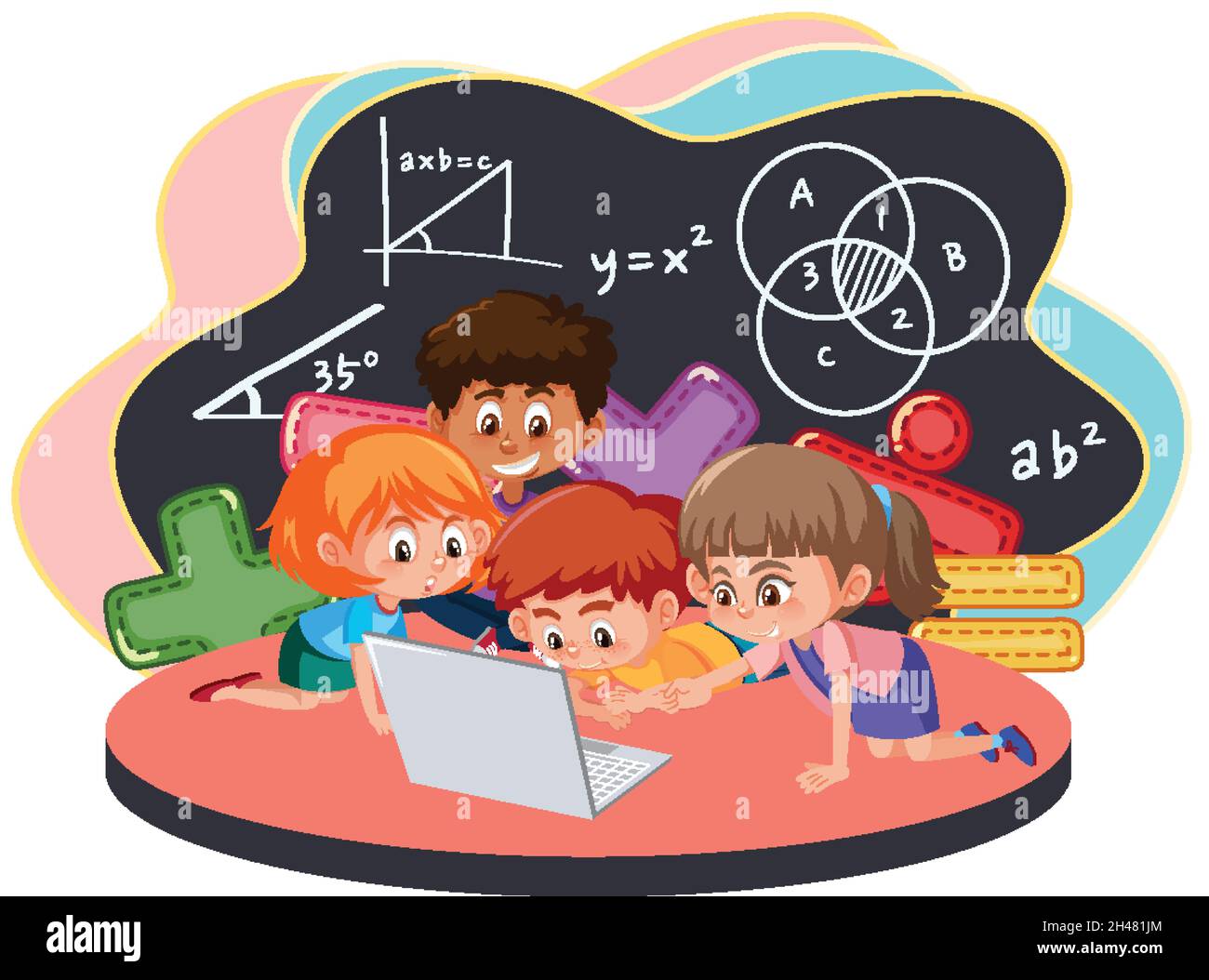 Student learning math online illustration Stock Vector Image & Art - Alamy