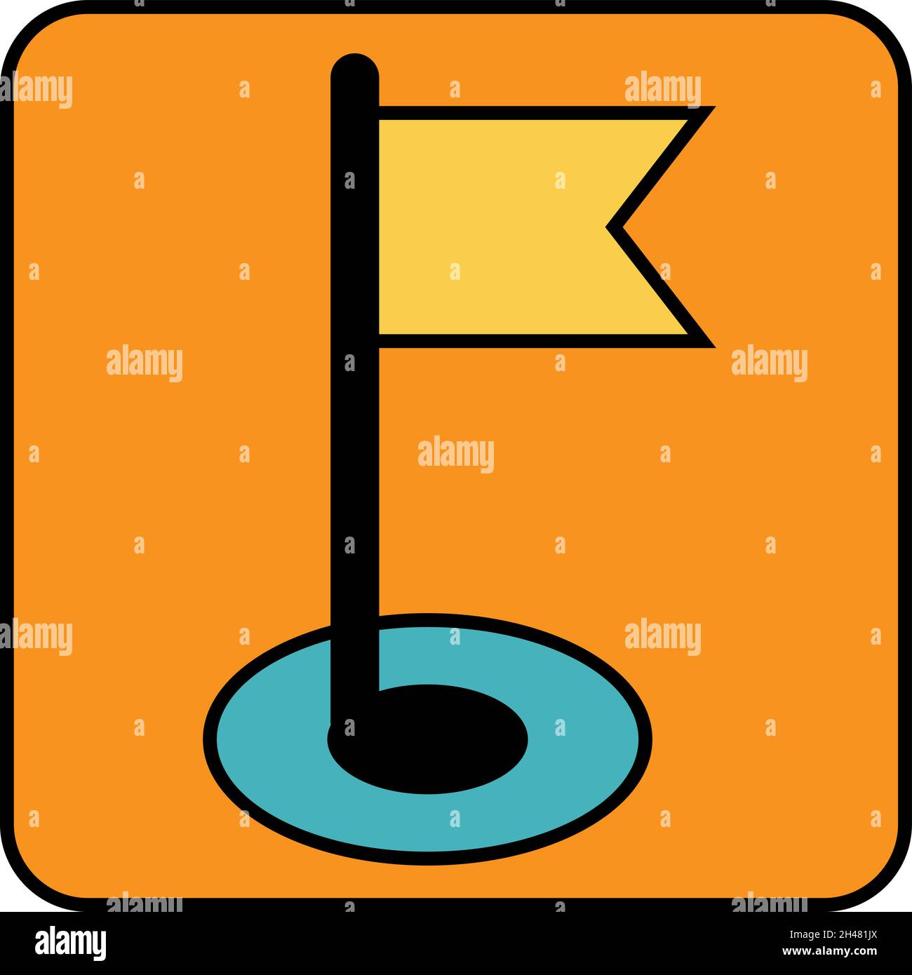 Final golf hole, illustration, vector, on a white background Stock ...