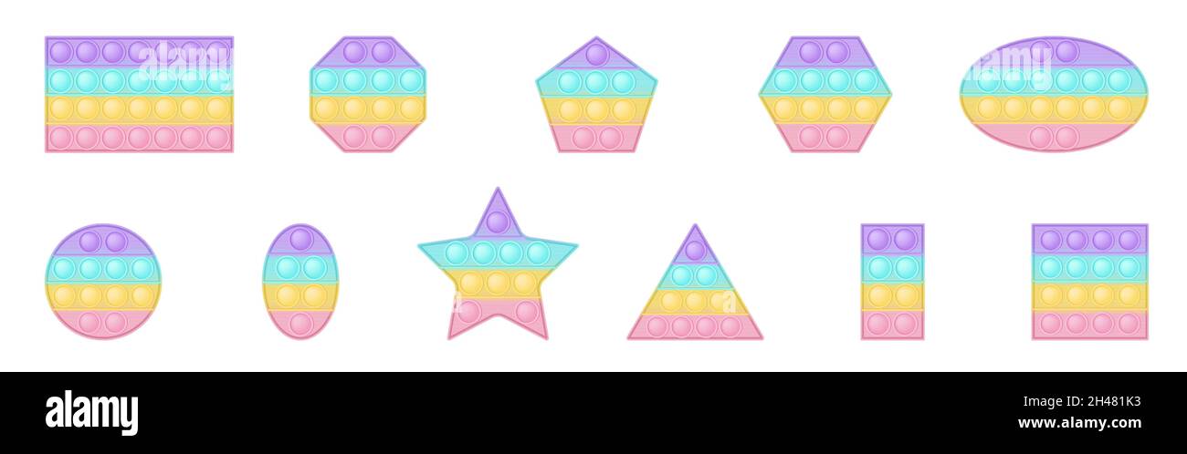 Set of 11 figures popit as a fashionable silicon toys for fidgets ...