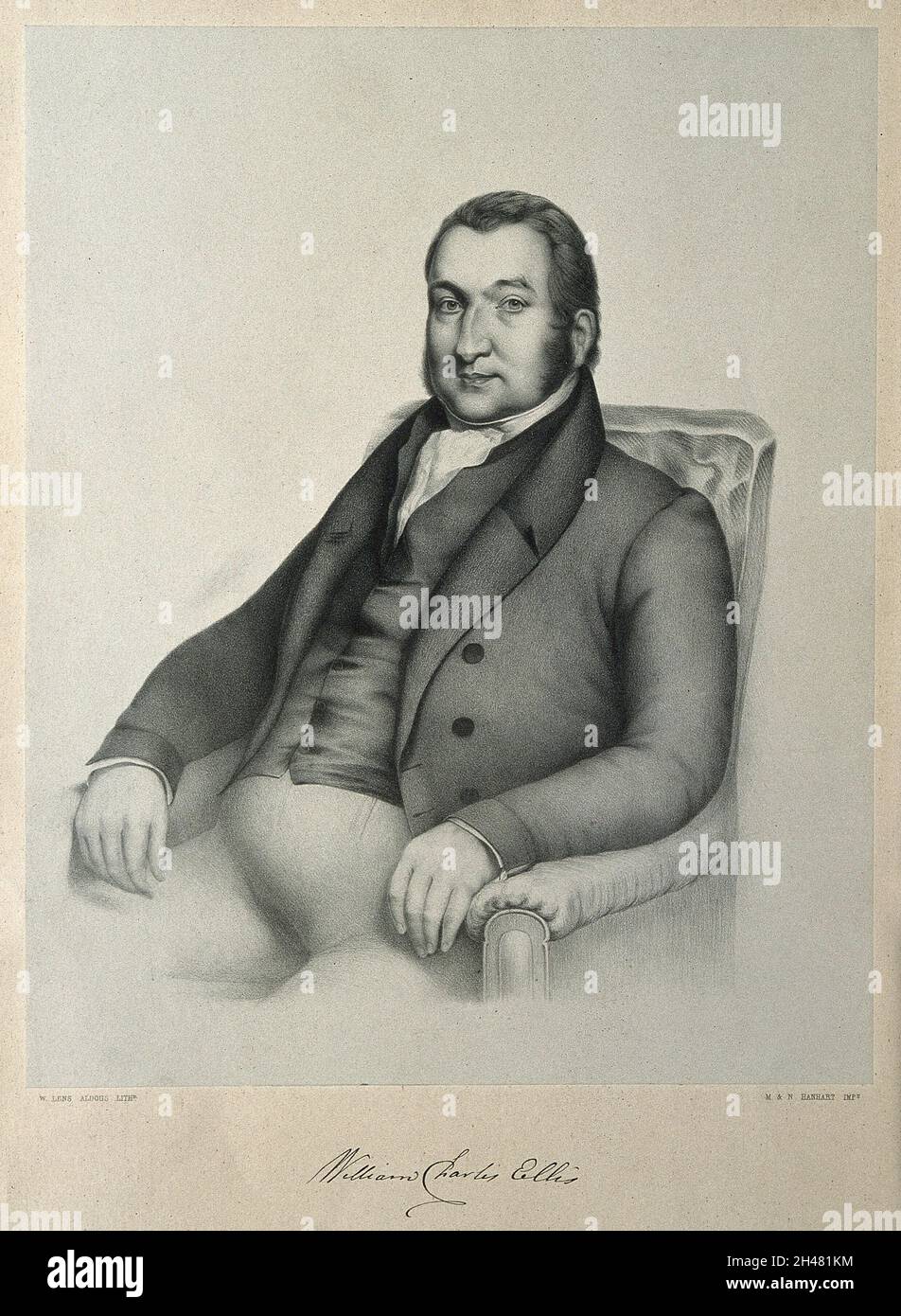 Sir William Charles Ellis. Lithograph by W. L. Aldous Stock Photo - Alamy