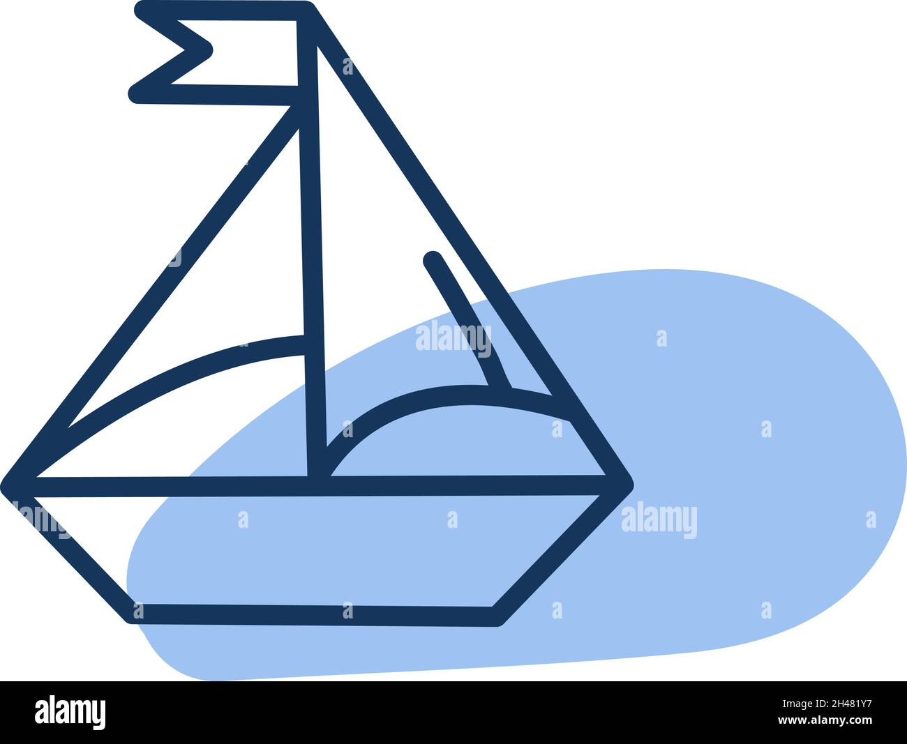 Small sailing ship, illustration, vector, on a white background Stock ...