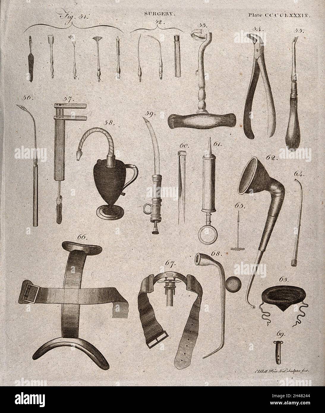 Surgical instruments. Engraving by Andrew Bell Stock Photo - Alamy