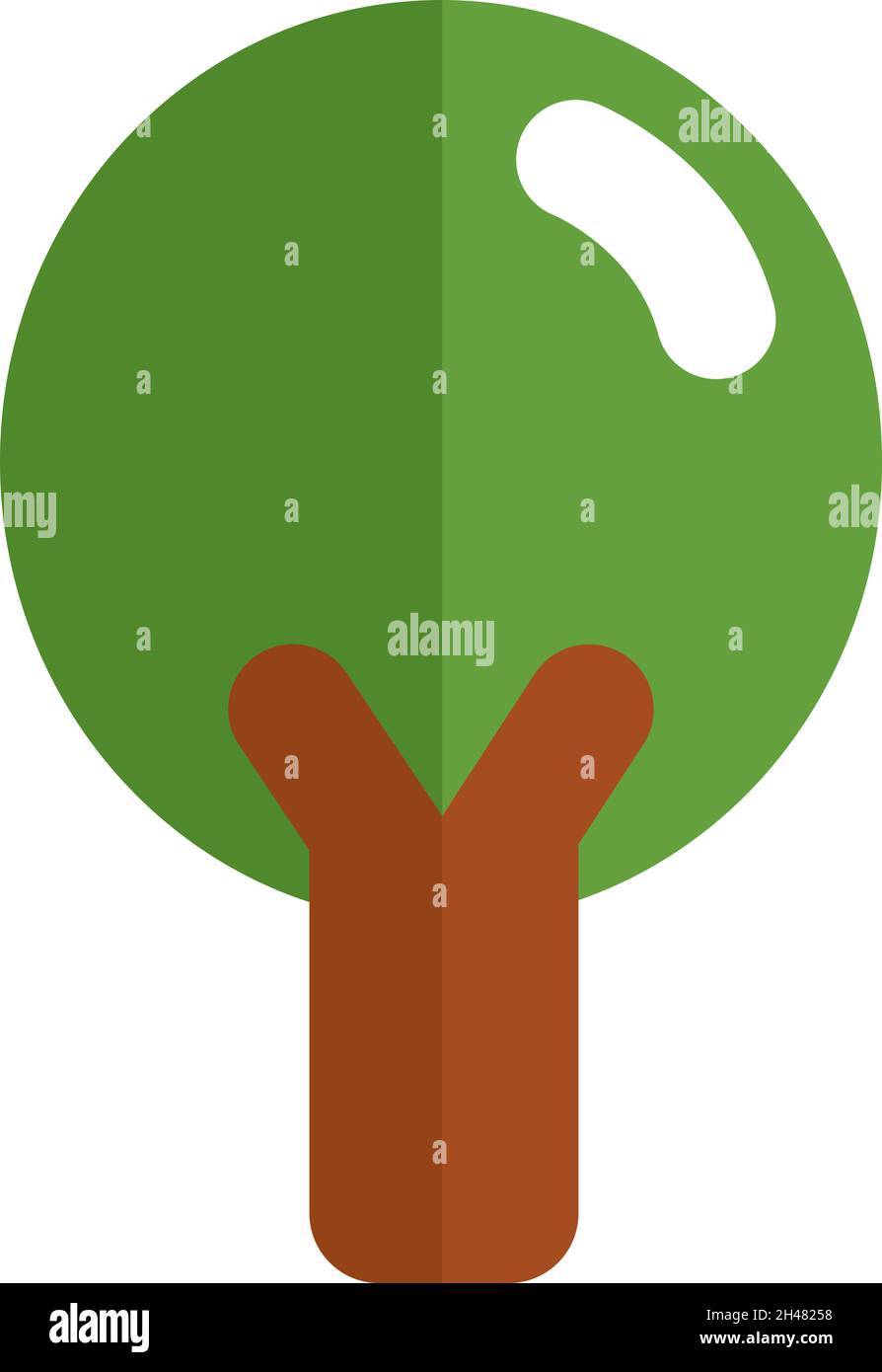 Green spring tree, illustration, vector, on a white background Stock ...