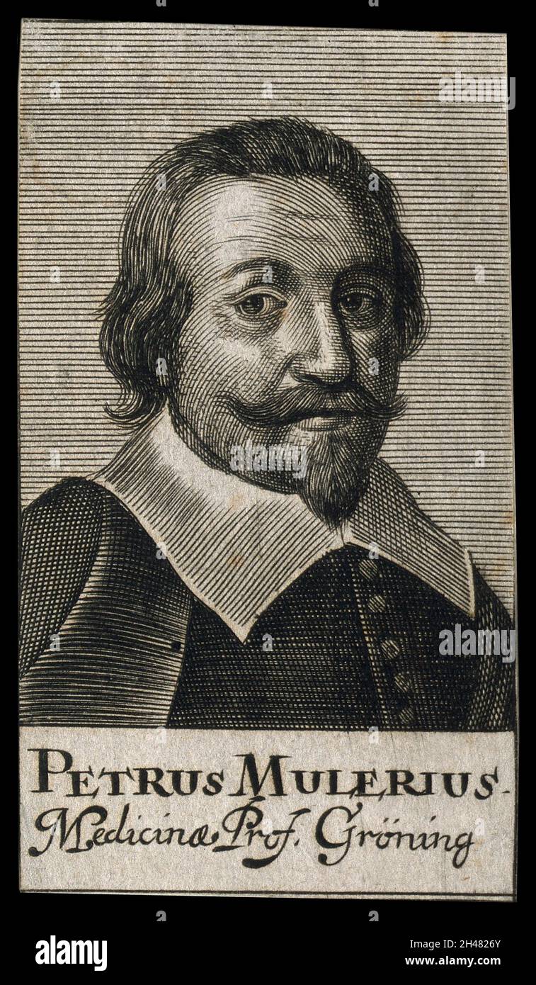 Petrus Mulerius. Line engraving, 1688 Stock Photo - Alamy