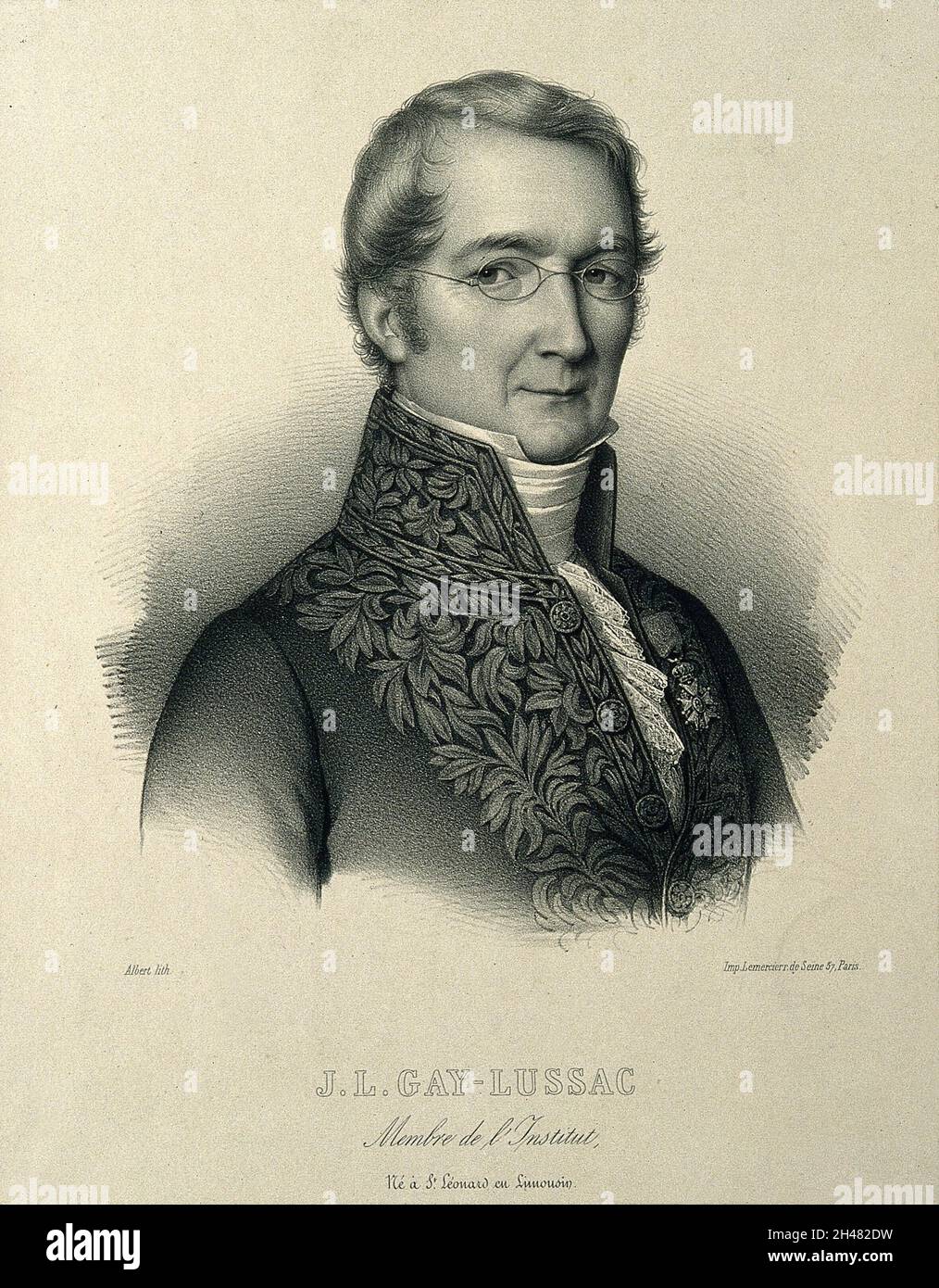 Louis-Joseph Gay-Lussac. Lithograph by Albert Stock Photo - Alamy