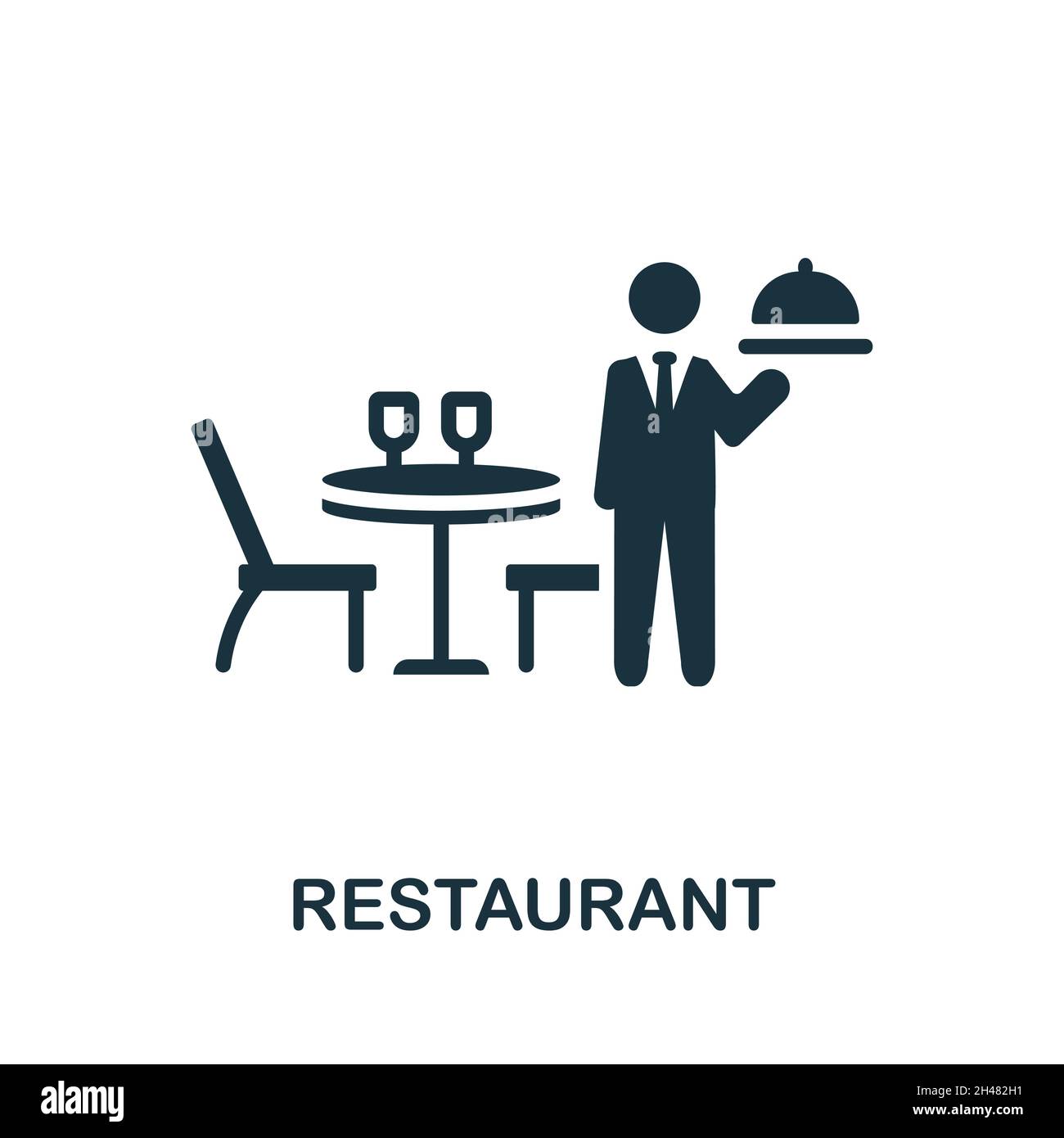 Restaurant icon. Black sign from big city life collection. Creative ...