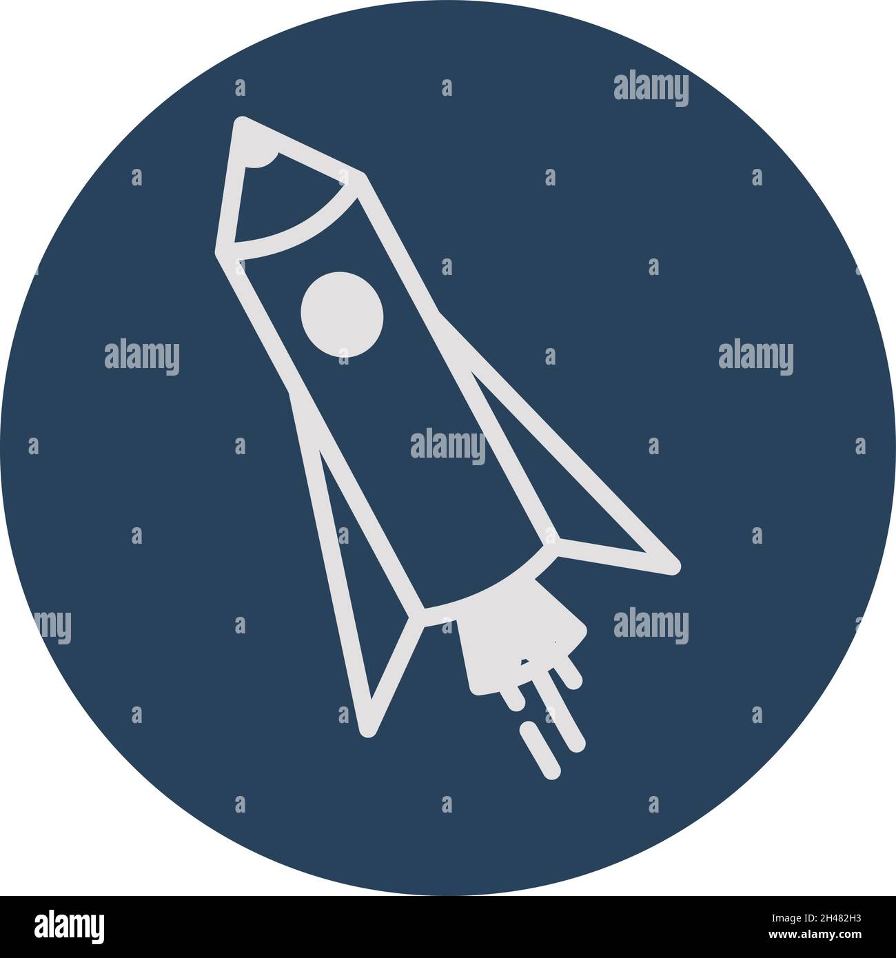 Space rocket, illustration, vector, on a white background Stock Vector ...