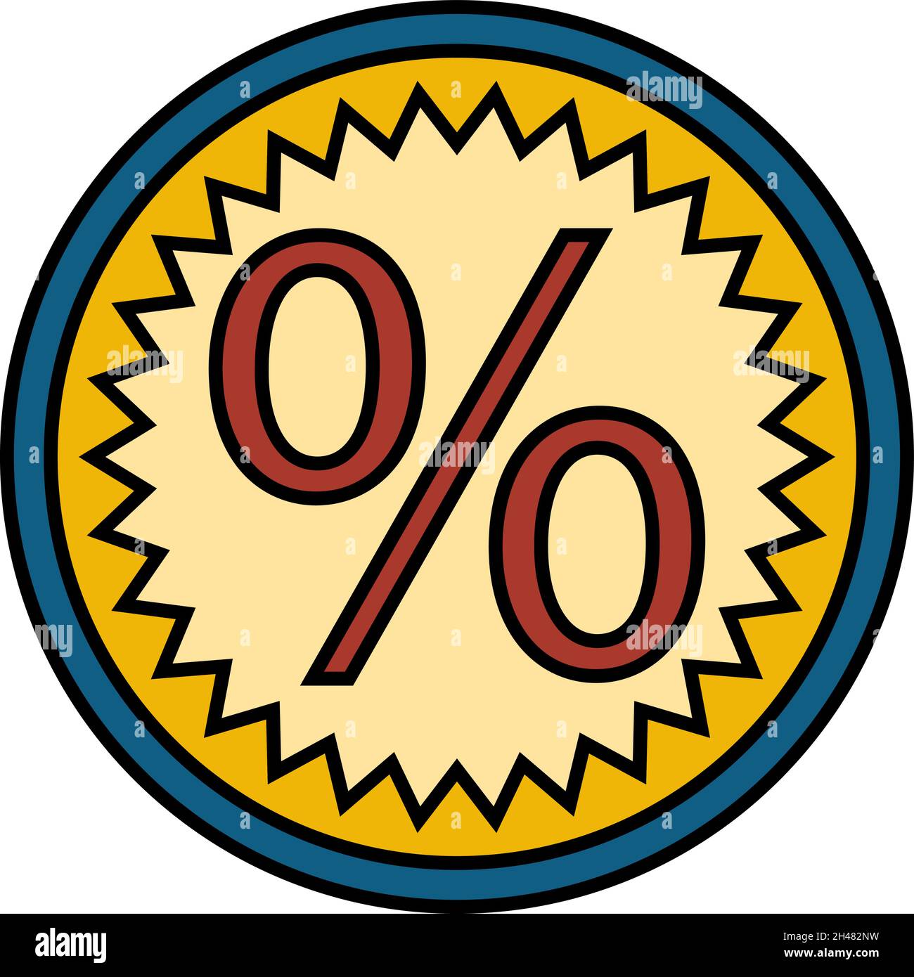 Percentage label, illustration, vector, on a white background Stock ...