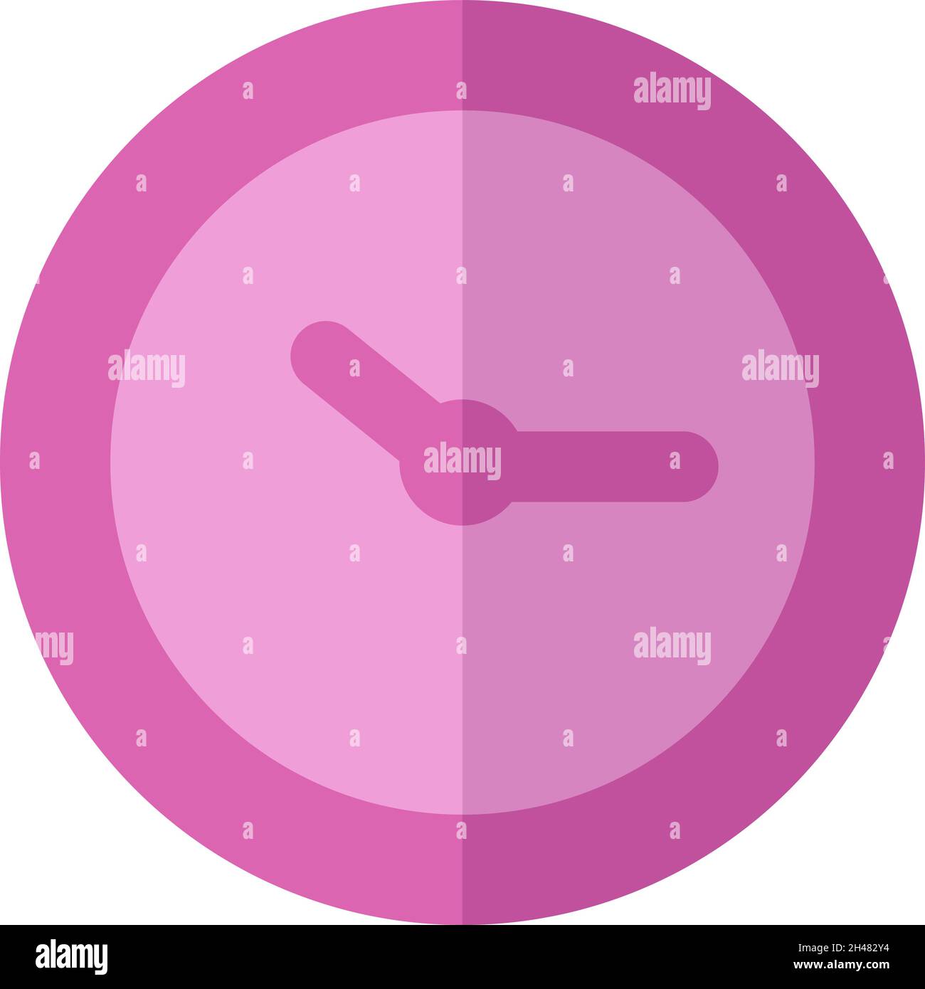 Pink science clock, illustration, vector, on a white background Stock ...