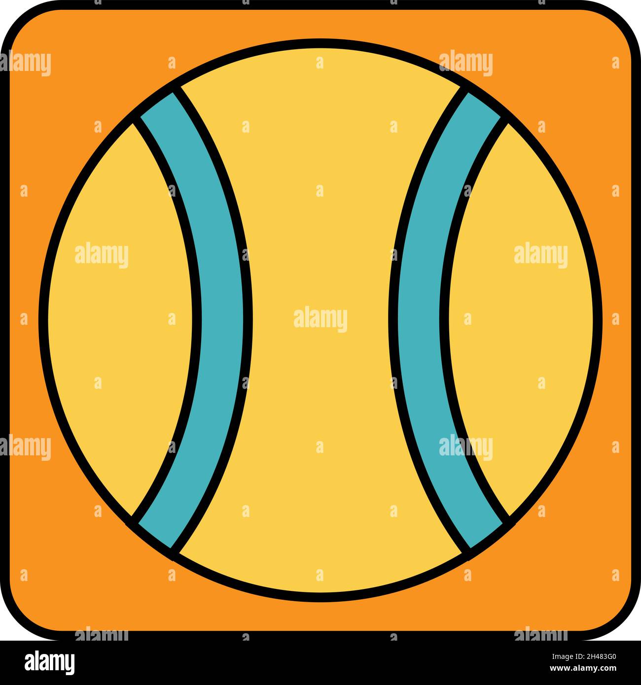 Yellow ball, illustration, vector, on a white background Stock Vector ...