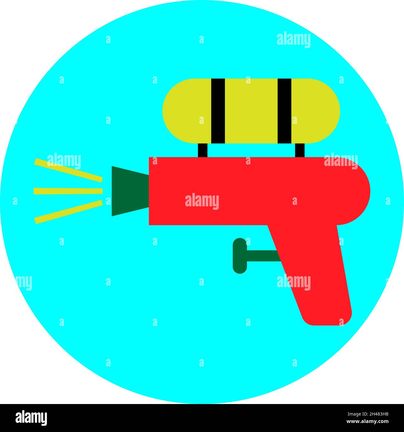 Summer water gun, illustration, vector, on a white background Stock ...