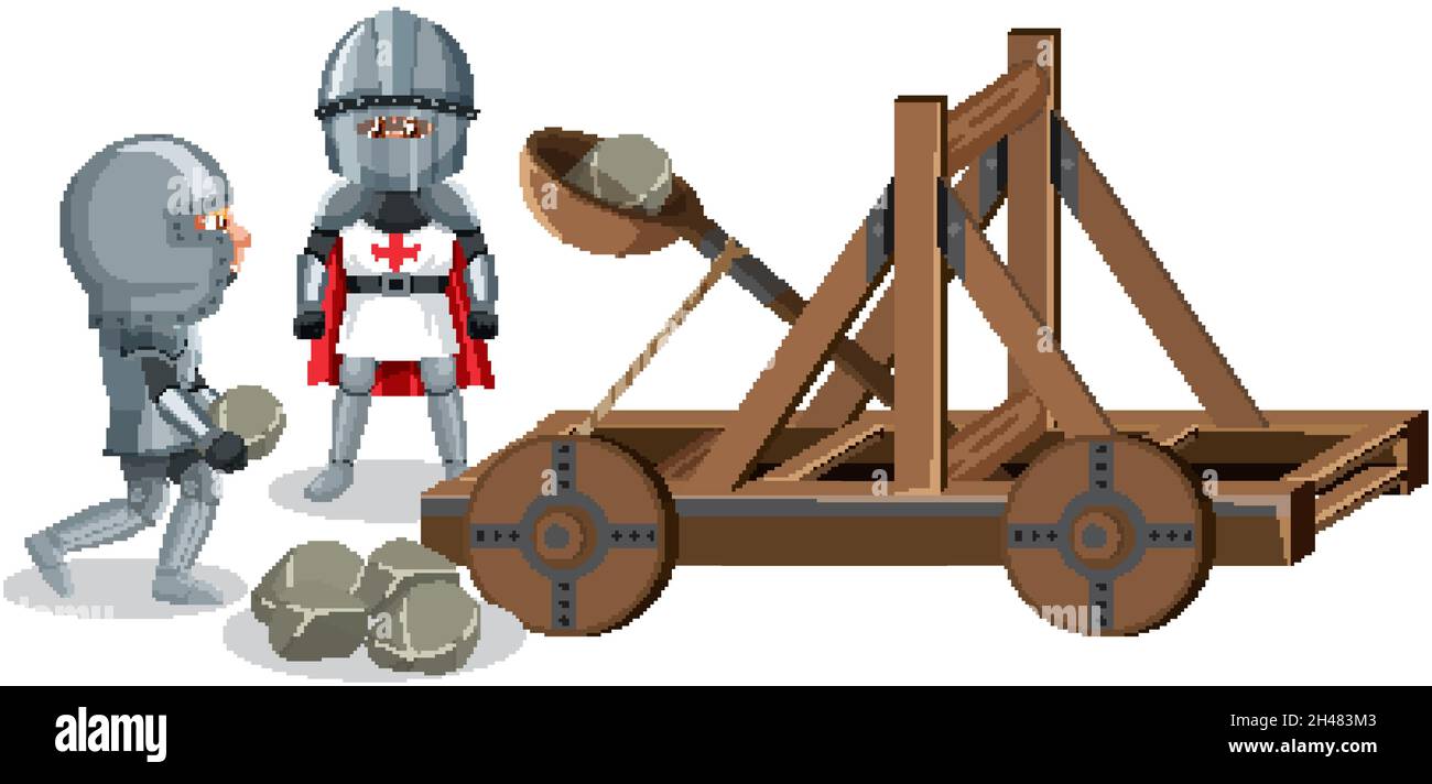 Knights and cannon medieval age illustration Stock Vector Image & Art ...