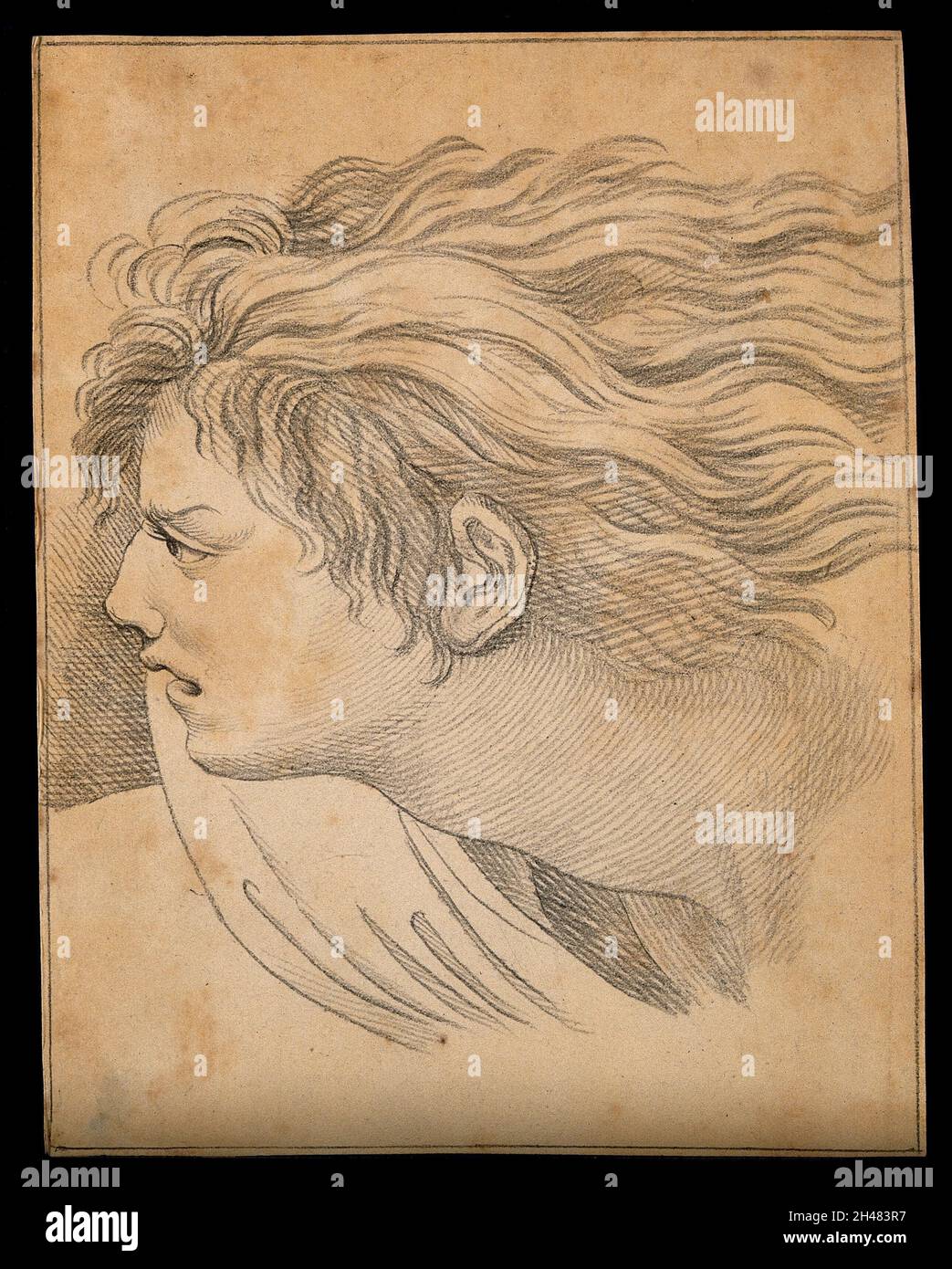 Head of an angel. Drawing, c. 1791, after Raphael Stock Photo - Alamy