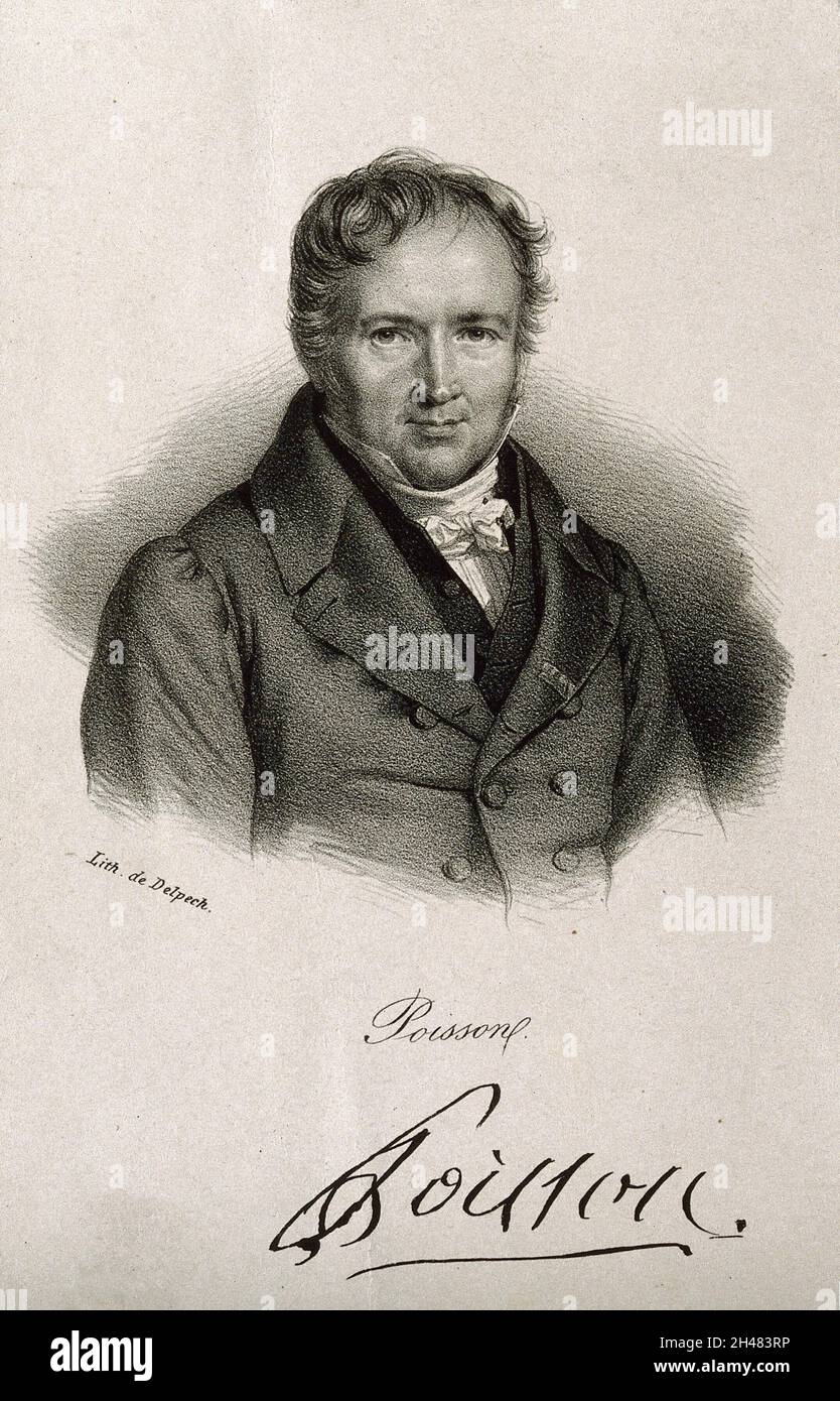 Siméon Denis Poisson. Lithograph Stock Photo - Alamy