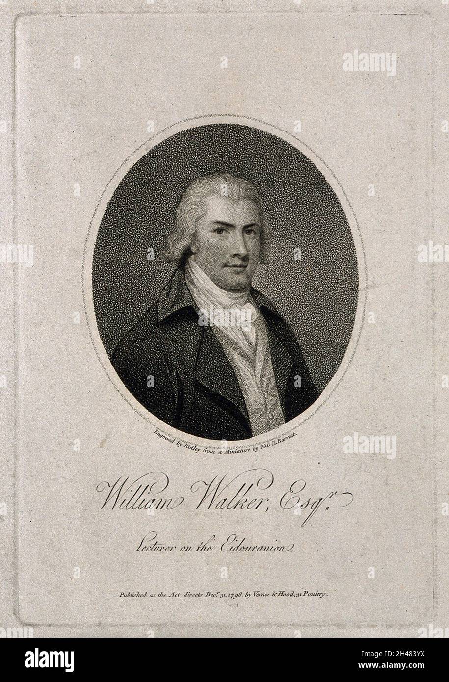 William Walker. Stipple engraving by W. Ridley, 1798, after Miss E ...