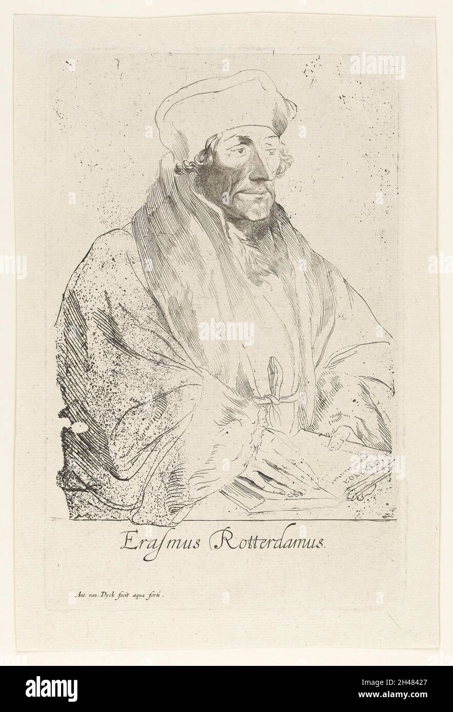 Desiderius Erasmus. Etching by A. van Dyck Stock Photo - Alamy