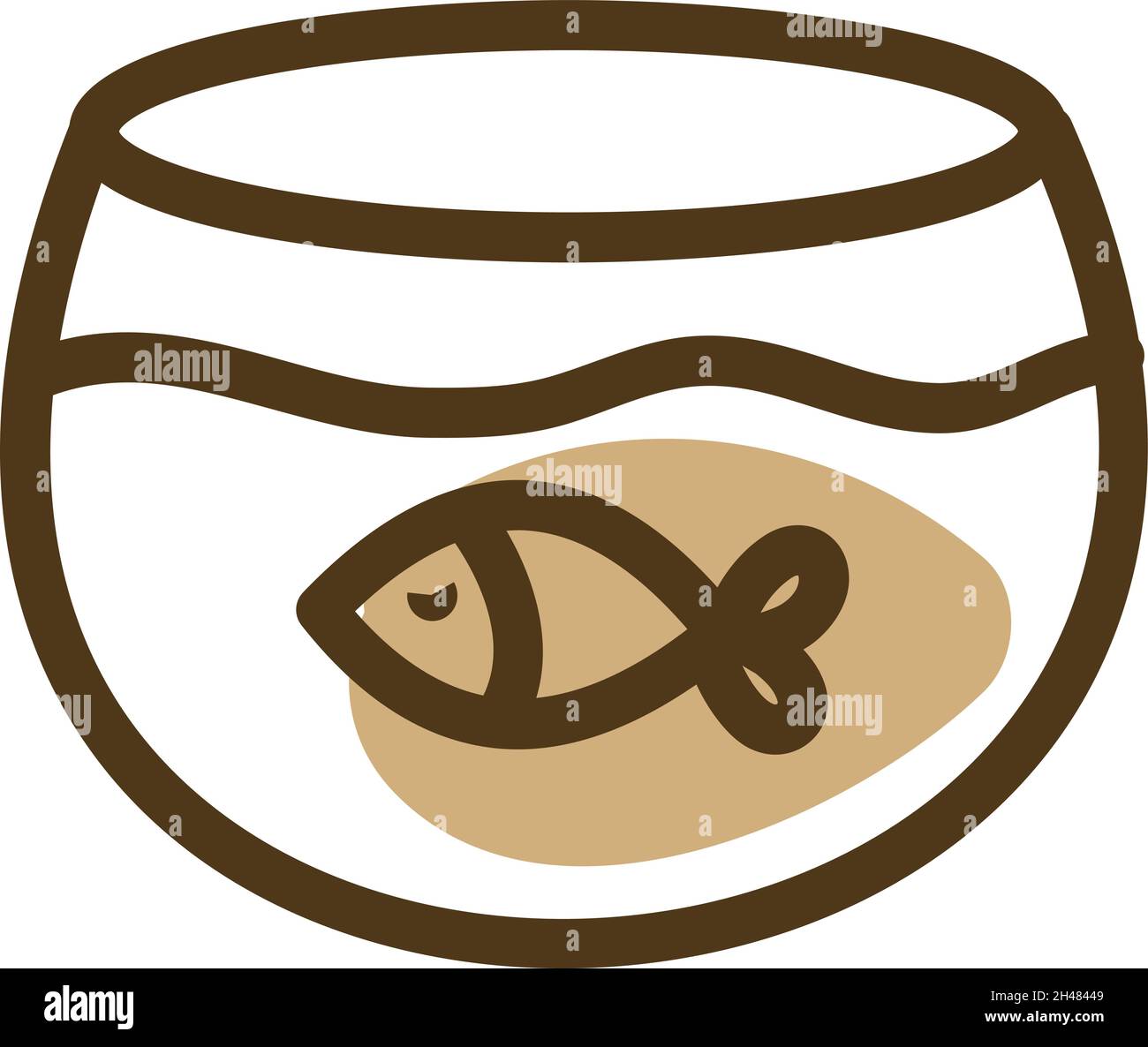 Fish in tank, illustration, vector, on a white background Stock Vector ...