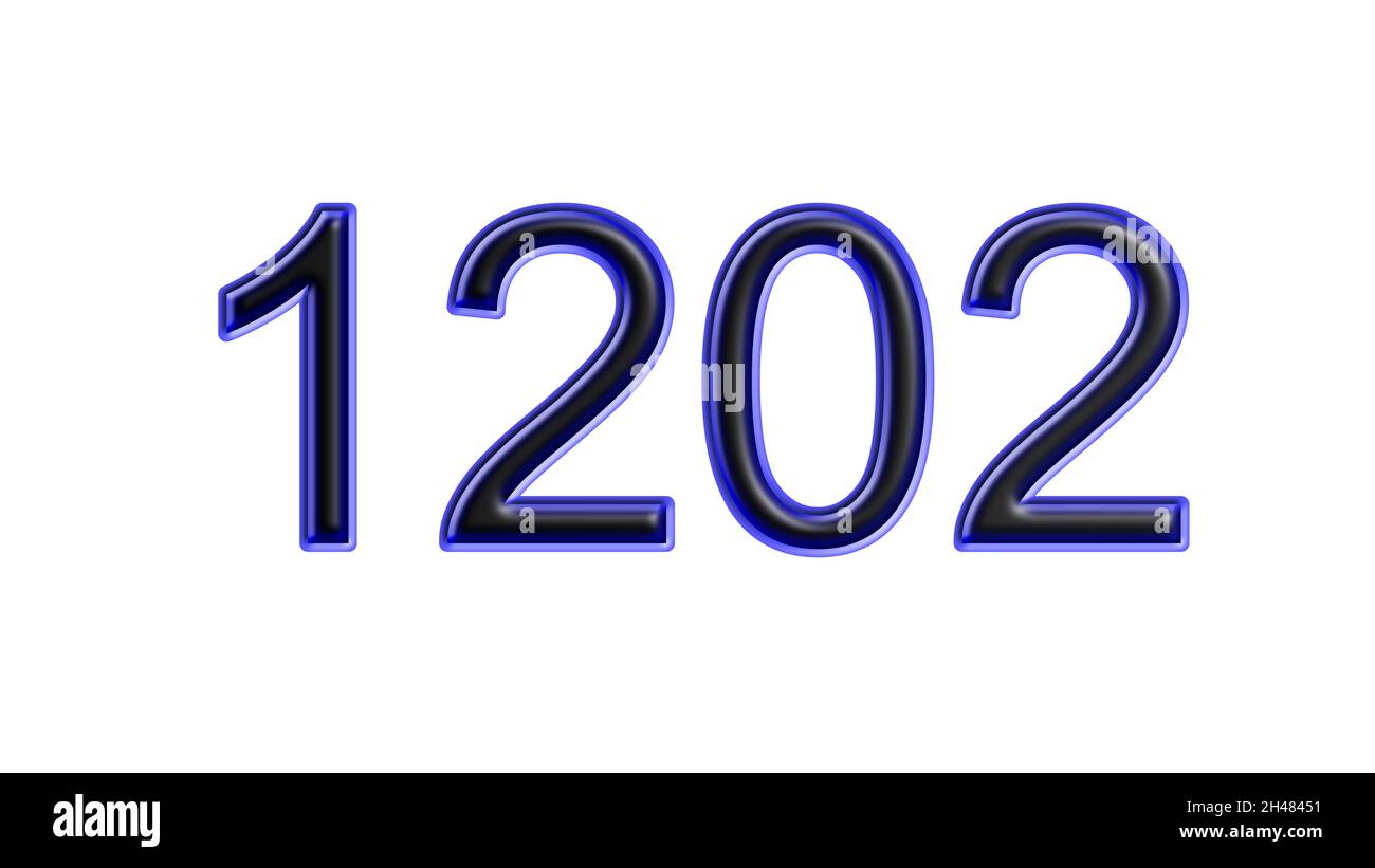 blue 1202 number 3d effect white background Stock Photo - Alamy