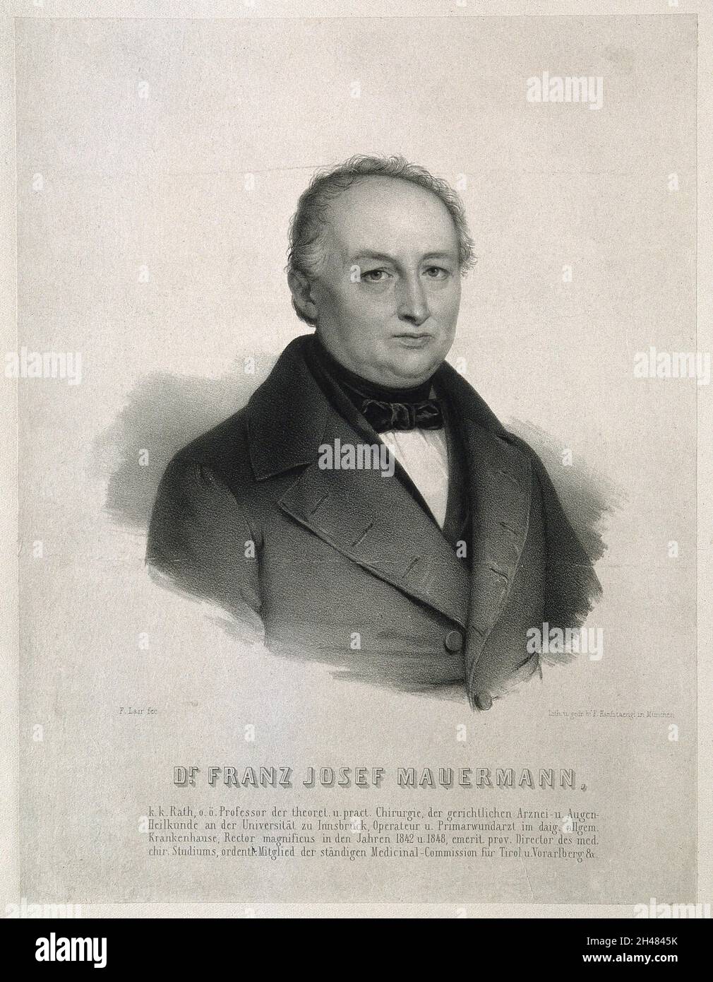 Franz Josef Mauermann. Lithograph by F. Lair Stock Photo - Alamy