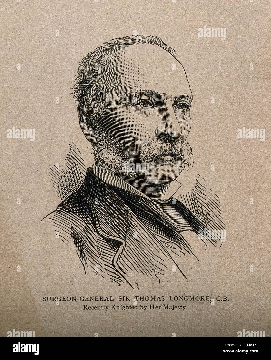 Sir Thomas Longmore. Wood engraving after Jerrard Stock Photo - Alamy