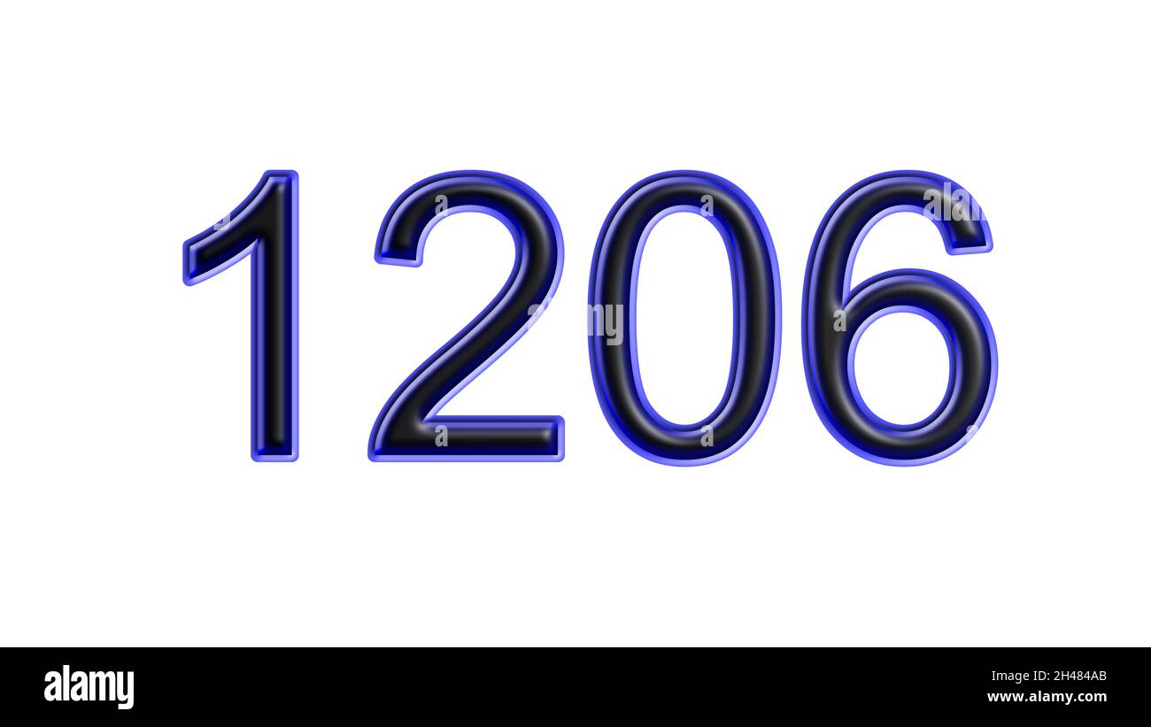 blue 1206 number 3d effect white background Stock Photo - Alamy