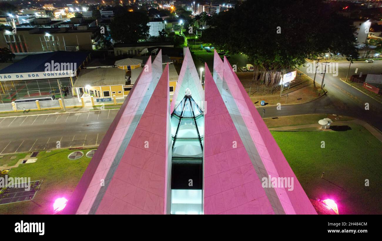 BRASILIA, BRAZIL - Oct 06, 2021: An illuminated Temple of Good Will at ...