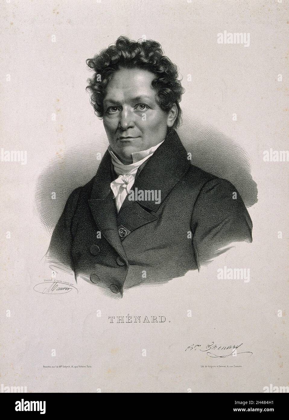 Louis-Jacques, Baron Thénard. Lithograph by N. E. Maurin Stock Photo ...