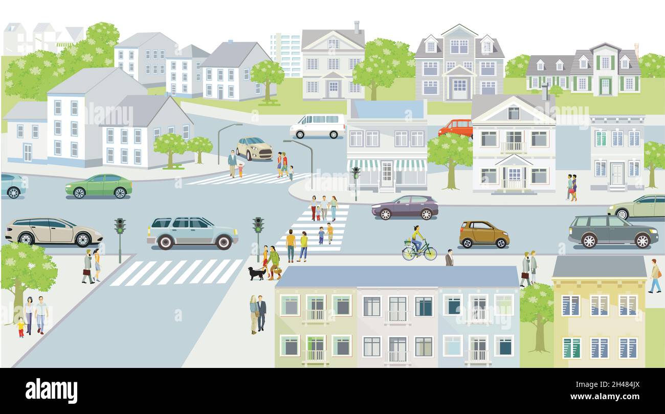 Housing and cars Stock Vector Images - Alamy