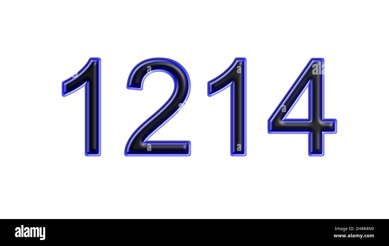 blue 1214 number 3d effect white background Stock Photo - Alamy