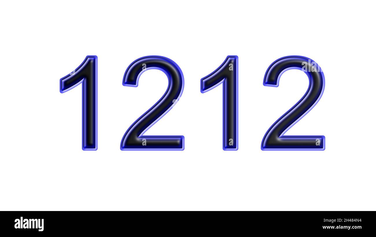 blue 1212 number 3d effect white background Stock Photo - Alamy