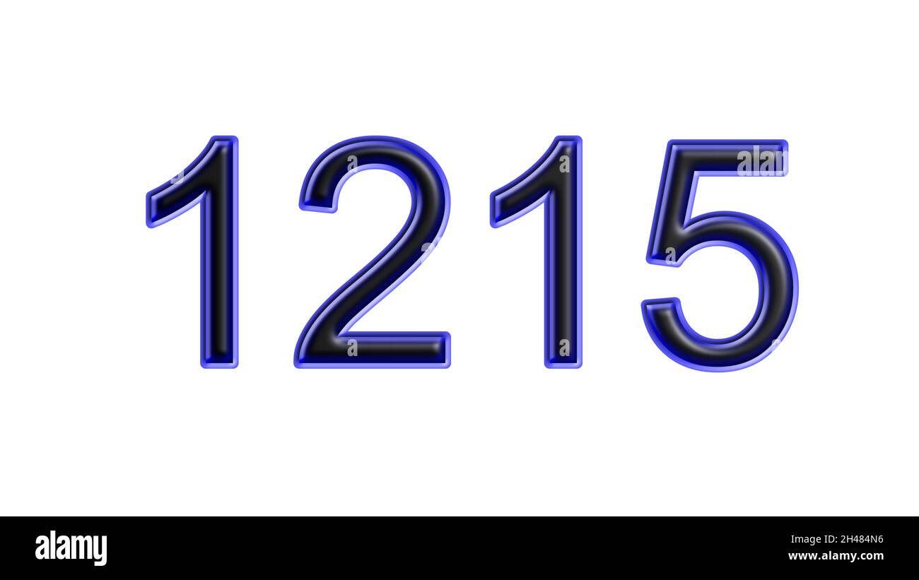 blue 1215 number 3d effect white background Stock Photo - Alamy