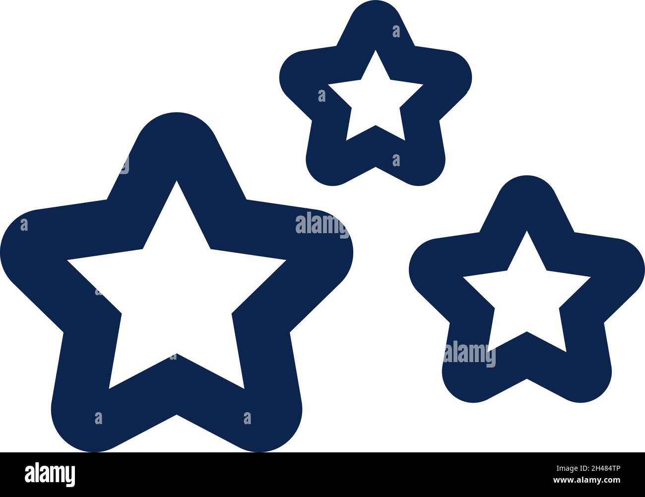Three stars, illustration, vector, on a white background Stock Vector ...