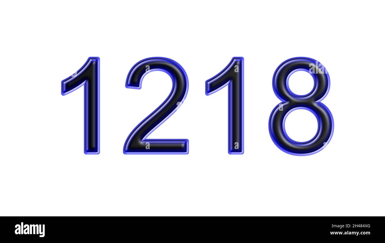 blue 1218 number 3d effect white background Stock Photo - Alamy