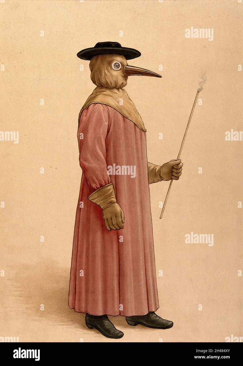 A physician wearing a 17th century plague preventive Stock Photo - Alamy