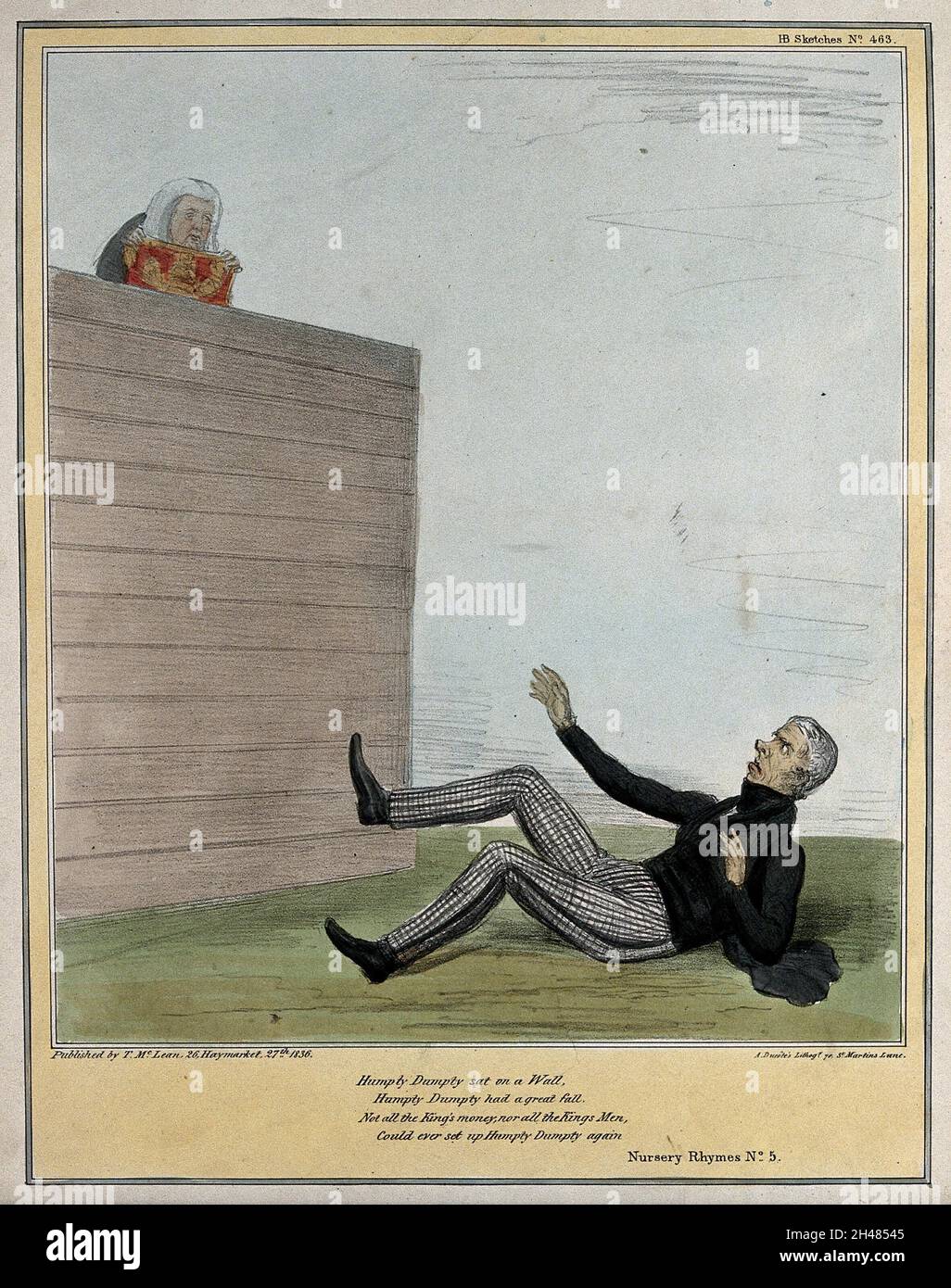 Behind a high wall is the bewigged figure of Lord Cottenham, below on ...