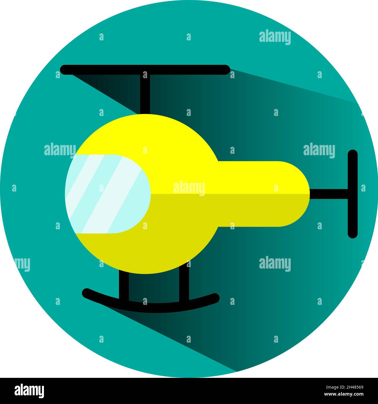 Yellow helicopter toy, illustration, vector, on a white background ...