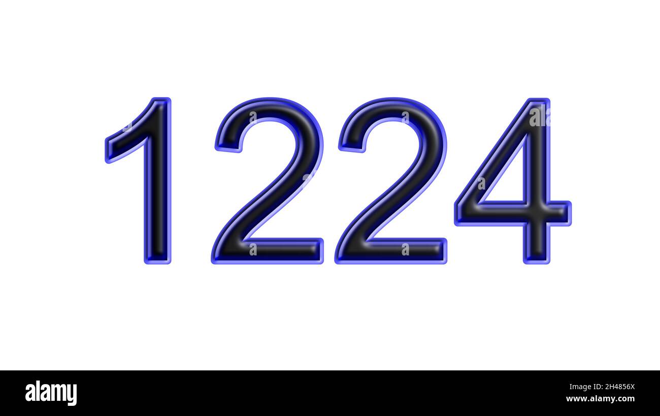 blue 1224 number 3d effect white background Stock Photo - Alamy