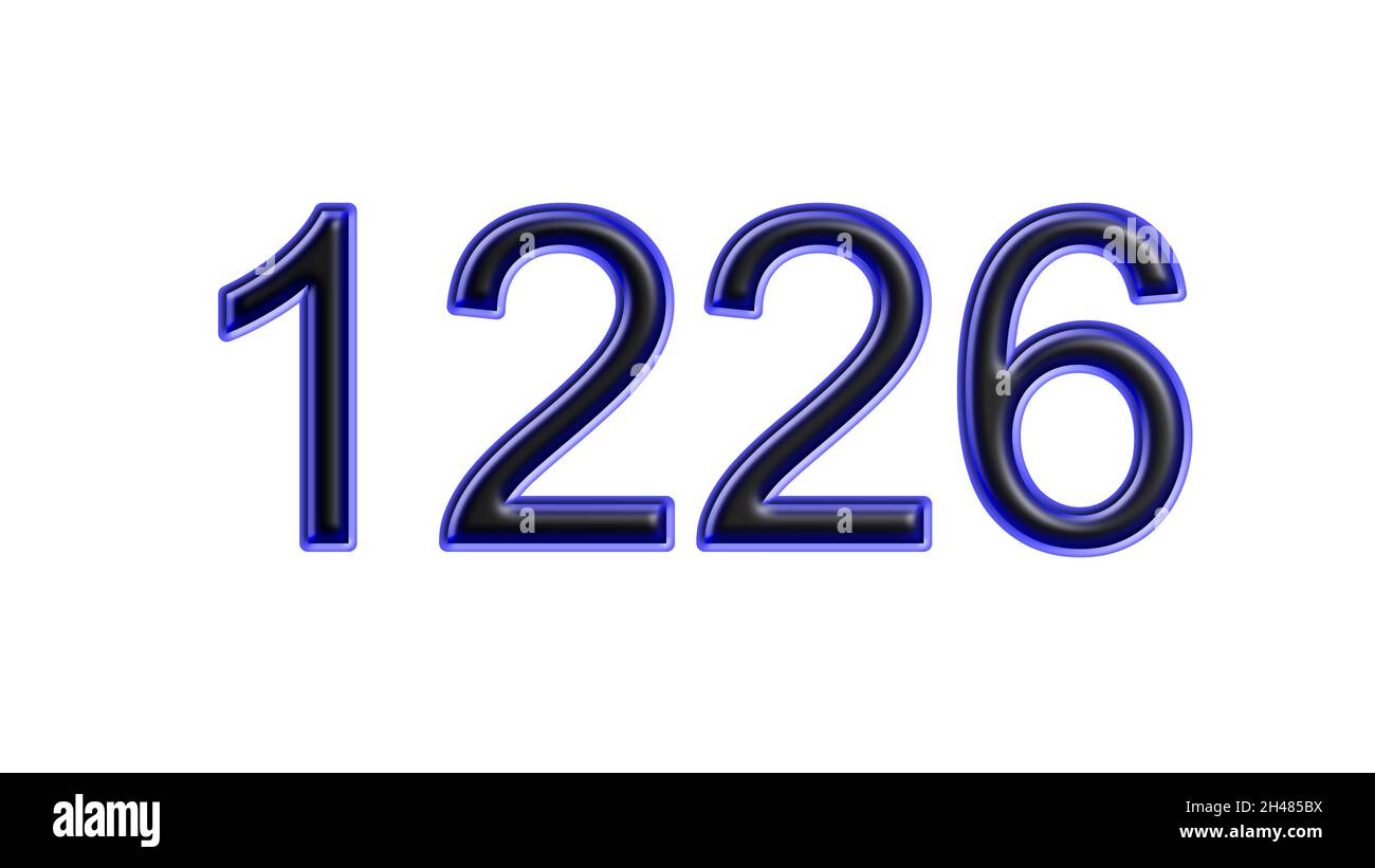 blue 1226 number 3d effect white background Stock Photo - Alamy