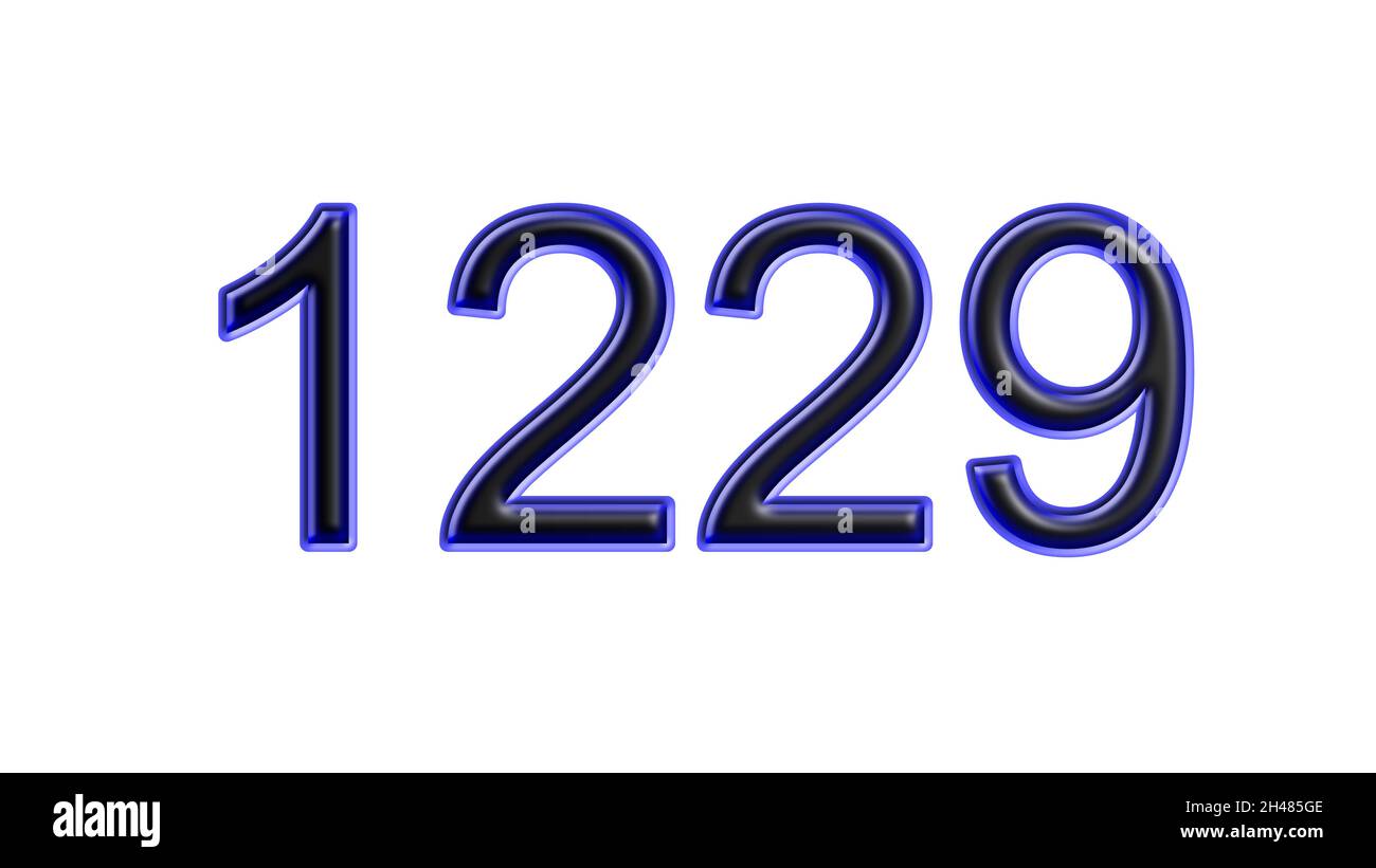 blue 1229 number 3d effect white background Stock Photo - Alamy