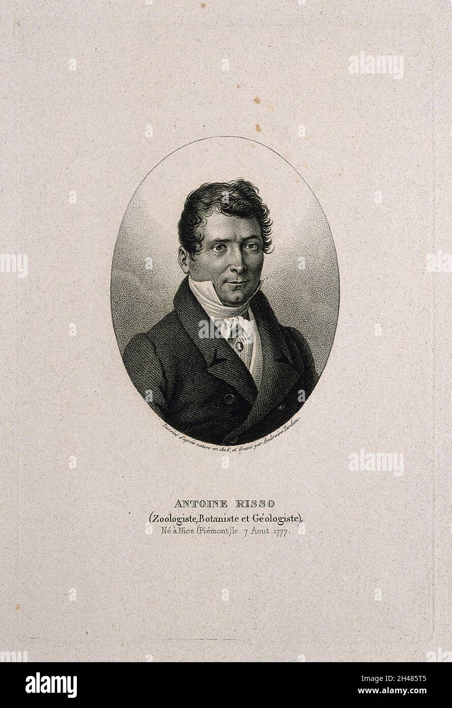 Antoine Risso. Stipple engraving by A. Tardieu after himself, 1826 ...