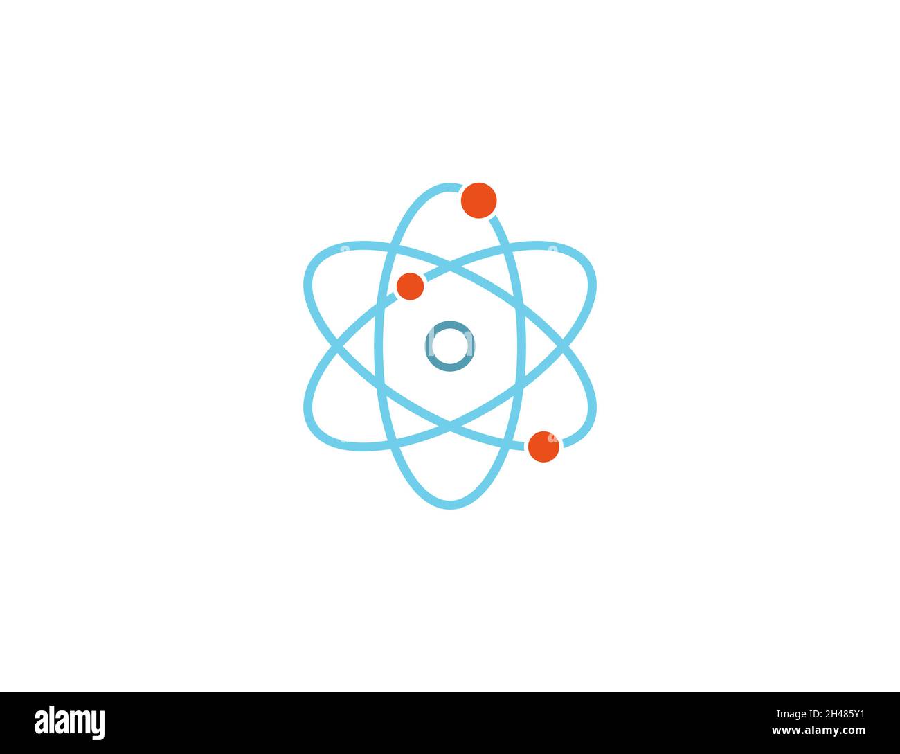 Vector illustration. Flat design. Atom, science molecule nucleus icon ...