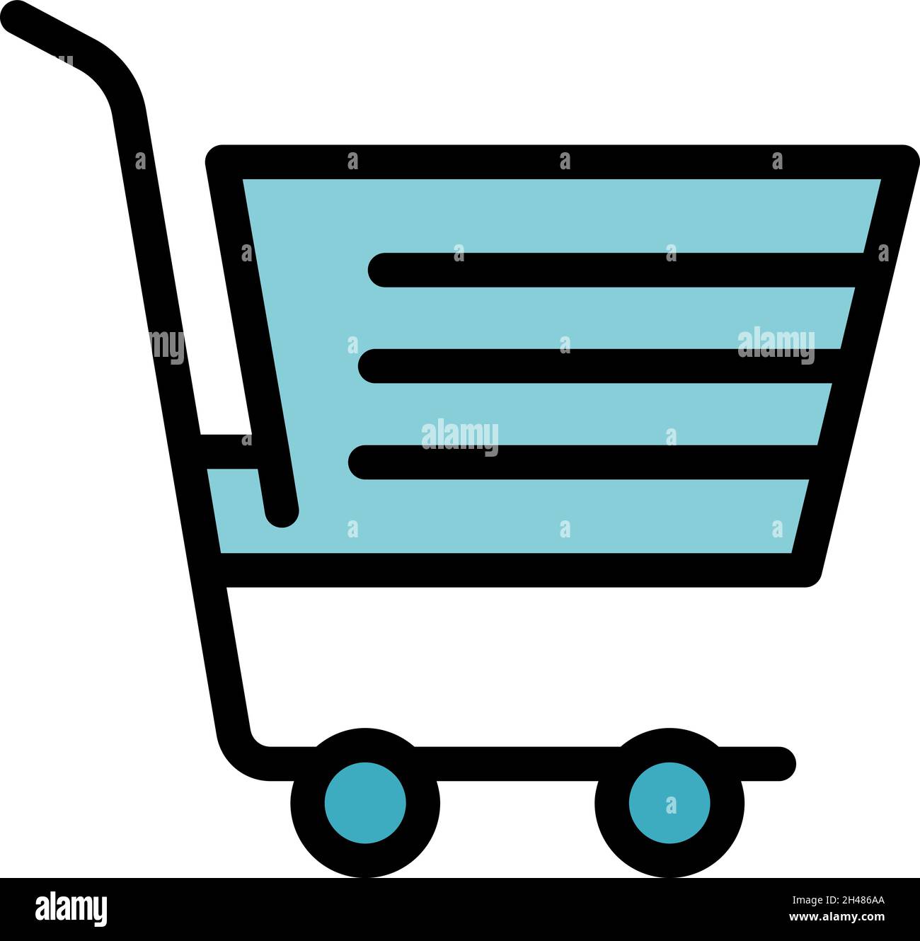 Shopping cart icon. Outline shopping cart vector icon color flat ...