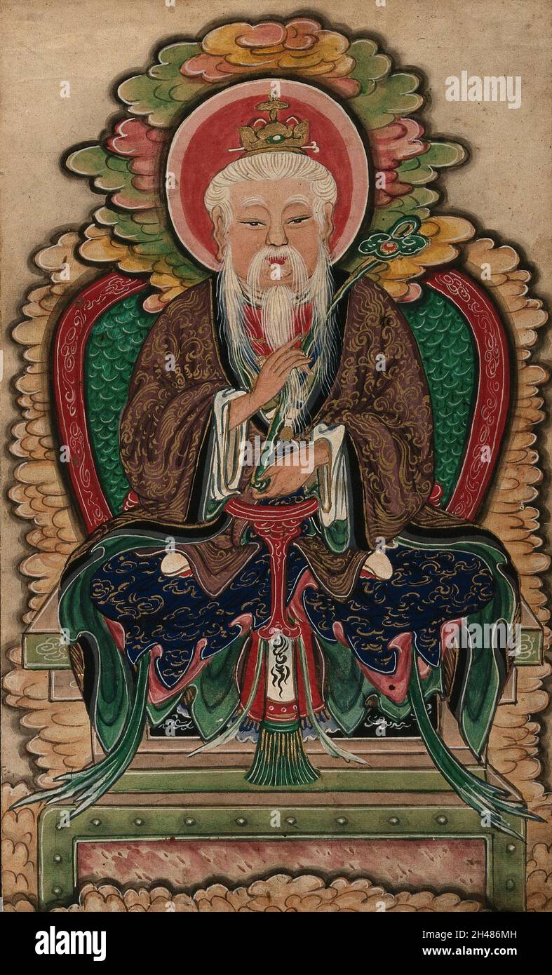 A Chinese deity (?). Gouache Stock Photo - Alamy