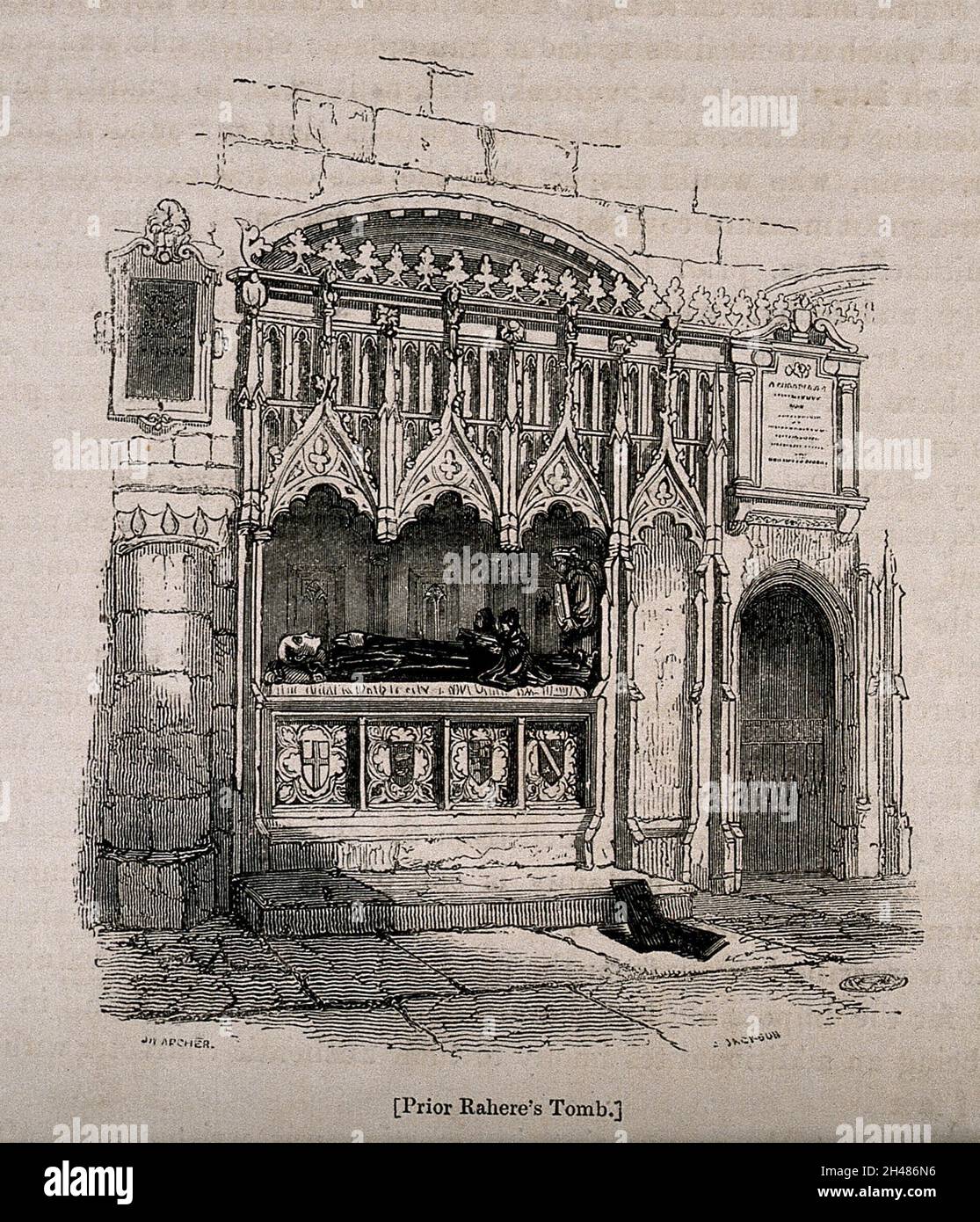 The tomb of Rahere, St Bartholomew the Great Church, London. Wood ...