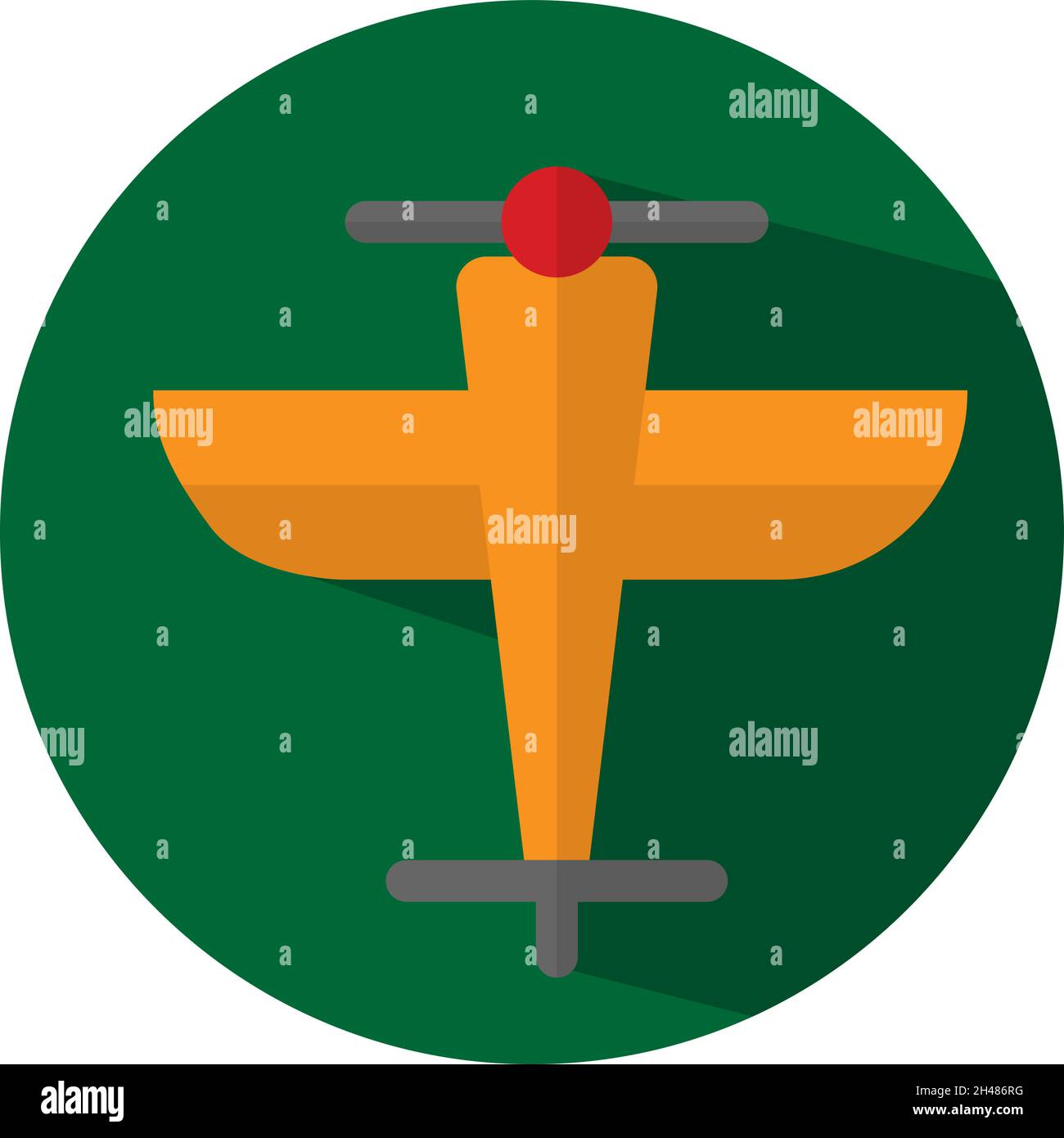 Orange airplane, illustration, vector, on a white background Stock ...